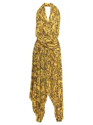 Proenza Schouler Halterneck Pleated Georgette Dress - Yellow