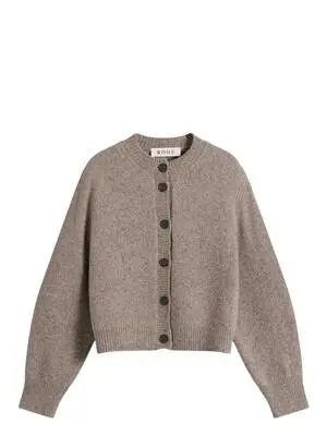 RÓHE Statement Mouline Cardigan Dark Taupe Melange - Grey