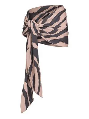 TROPIC OF C Zebra Print Wrap Pareo Skirt - Grey