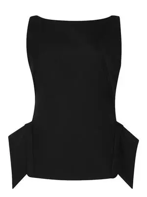 RÓHE Deconstructed Collar Top Black
