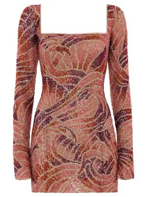 CLIO PEPPIATT Embellished Wave Mini Dress - Pink