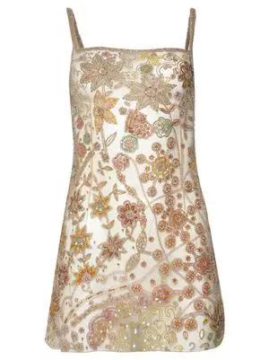 CLIO PEPPIATT Embellished Sheer Mini Dress - Yellow
