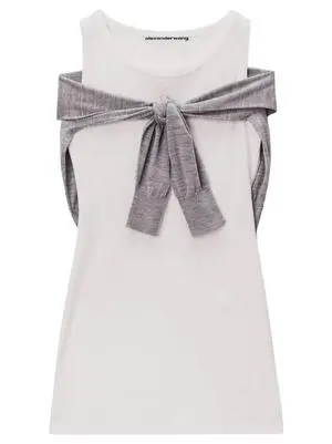 Alexander Wang Layered Mini Tank Dress With Cardigan - Grey