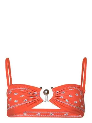 Christopher Esber Ruched Orbit Bandeau Carnelian Bandana Print - Multi