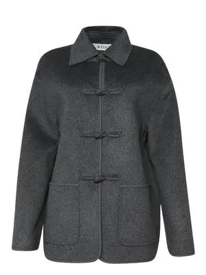 RÓHE Double-faced Wool Mandarin Jacket - Grey