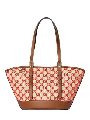 Gucci Woven Small Tote Bag - Orange