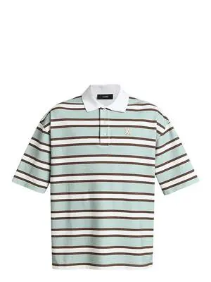 AMIRI Ma Stripe Skate Polo Shirt Powder Teal