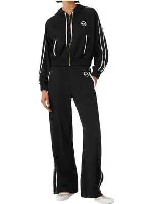 Michael Kors Cropped Full Zip Hoodie - Black