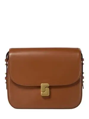 Soeur Flap Front Crossbody Bag - Brown