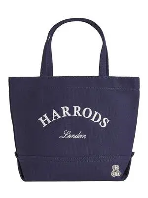 HARRODS Small Cotton Embroidered Logo Tote Bag