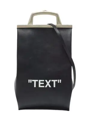 Off-White Leather Graphic Print Tote Bag - Black