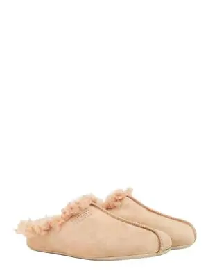 MAISON MARGIELA Faux-shearling Numeric Print Slippers - Neutrals