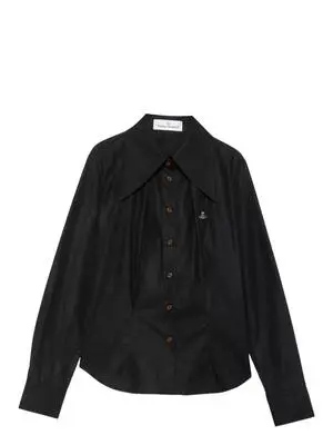 VIVIENNE WESTWOOD Orb-embroidered Cotton Shirt - Black