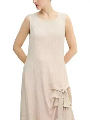Joseph Ribkoff Crinkle Effect Ruffled Midi Dress - Neutrals