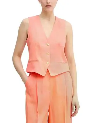 LOLA CASADEMUNT V-neck Button-up Waistcoat - Orange