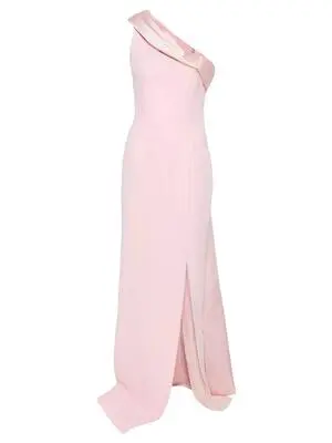 JEAN-LOUIS SABAJI One-shoulder Crepe Gown With Bow Detail - Pink