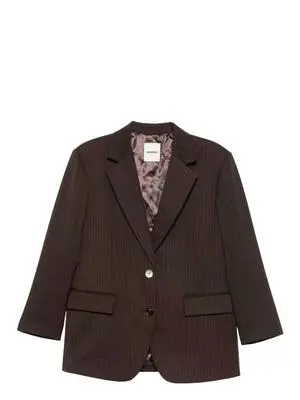 Sandro Pinstripe Pattern Blazer - Brown
