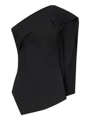 FFORME One-shoulder Draped Top - Black