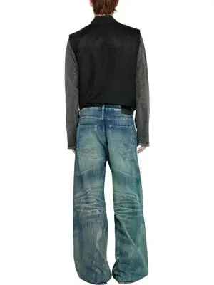 DIESEL® D-rise Faded Effect Wide Leg Jeans - Blue