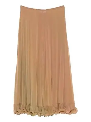 Moschino Ruffled-hem Midi Skirt - Brown
