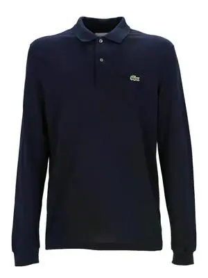 Lacoste Logo-patch Long-sleeve Polo Shirt - Blue