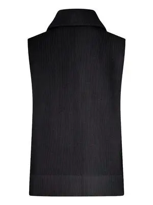MAISON MARGIELA Ribbed-knit Zip-up Vest - Black