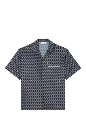 Lacoste Relaxed-fit Camp-collar Shirt - Blue