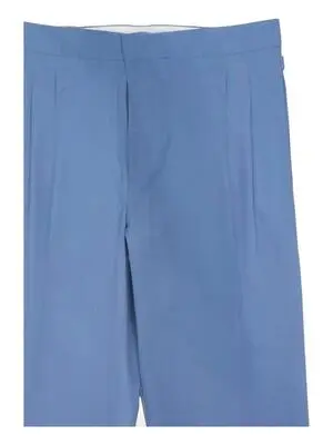 BE ABLE Mat Pleated Straight-leg Trousers - Blue