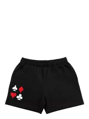 MELT Playing-card Print Cotton Shorts - Black