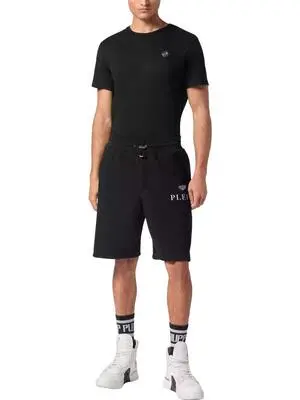 Philipp Plein Logo Plaque Drawstring Shorts - Black