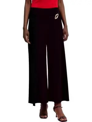 Joseph Ribkoff Cropped Trousers With Buckle Detail - Black