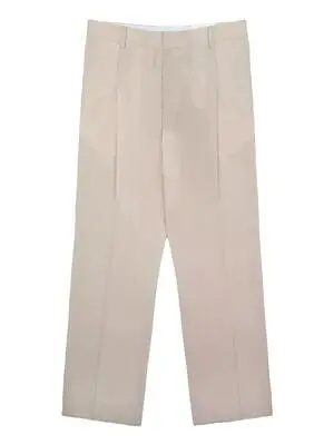 BE ABLE Pleated Design Straight-leg Tailored Trousers - Neutrals