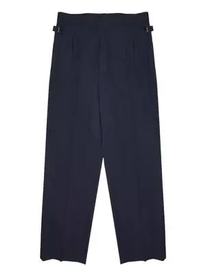 BE ABLE Mat Pleated Straight-leg Trousers - Blue