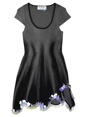 Ph5 Sequin Embellished Wavy Hem Mini Dress - Black