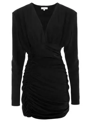 CUANNA Odina Ruched Mini Dress - Black