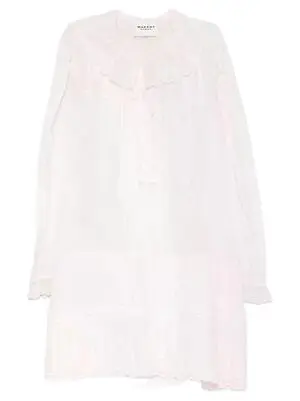 MARANT ETOILE Lenora Broderie Anglaise Ruffled Mini Dress - Pink