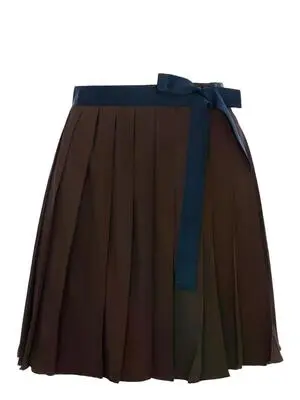 CUANNA Angel Pleated Skirt - Brown