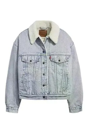 LEVI'S 90s Sherpa Lined Denim Trucker Jacket - Blue