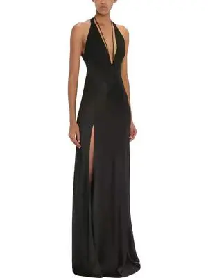 Victoria Beckham Halterneck Cami Gown - Black