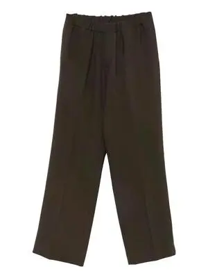 Sandro Elasticated Wide-leg Trousers - Brown