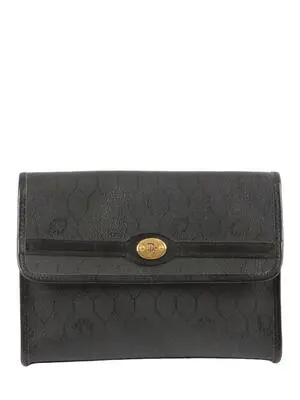 Dior Leather All-over Logo Print Clutch Bag - Black