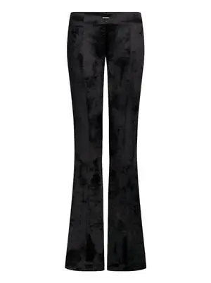 DONDUP Crushed-velvet Flared Trousers - Black