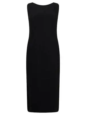 Alberta Ferretti Ribbed-knit Open-back Midi Dress - Black