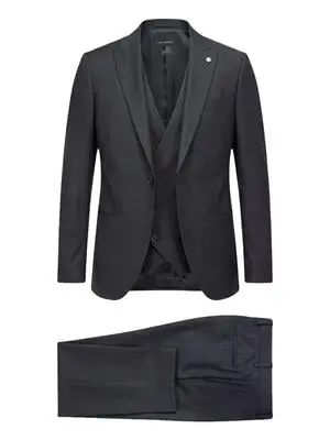 LUIGI BIANCHI MANTOVA Peak-lapels Three-piece Suit - Grey