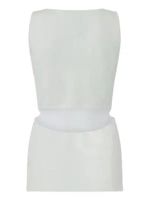 Alberta Ferretti Sleeveless V-neck Cut-out Tank - White