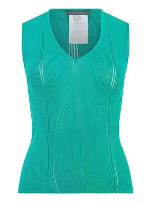 Alberta Ferretti Ribbed-knit Tank Top - Green