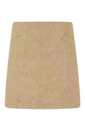 Alberta Ferretti Linen A-line Skirt - Neutrals