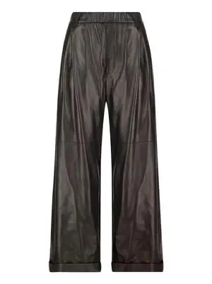 BRUNELLO CUCINELLI Brunello Cucinelli Nappa Leather Baggy Trousers