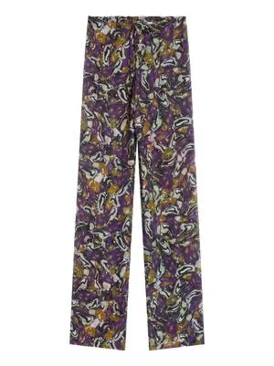 Dries Van Noten Elasticated Viscose Pants - Purple