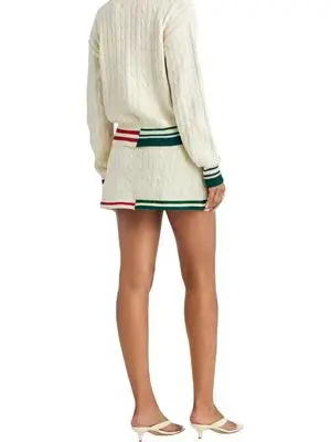 SEROYA Pearson Cable-knit Skirt - Neutrals